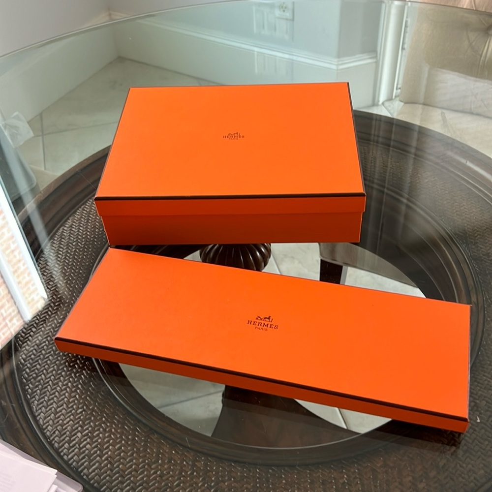 Set Of Hermes Boxes + Ribbon And Receipt Envelope - Gem